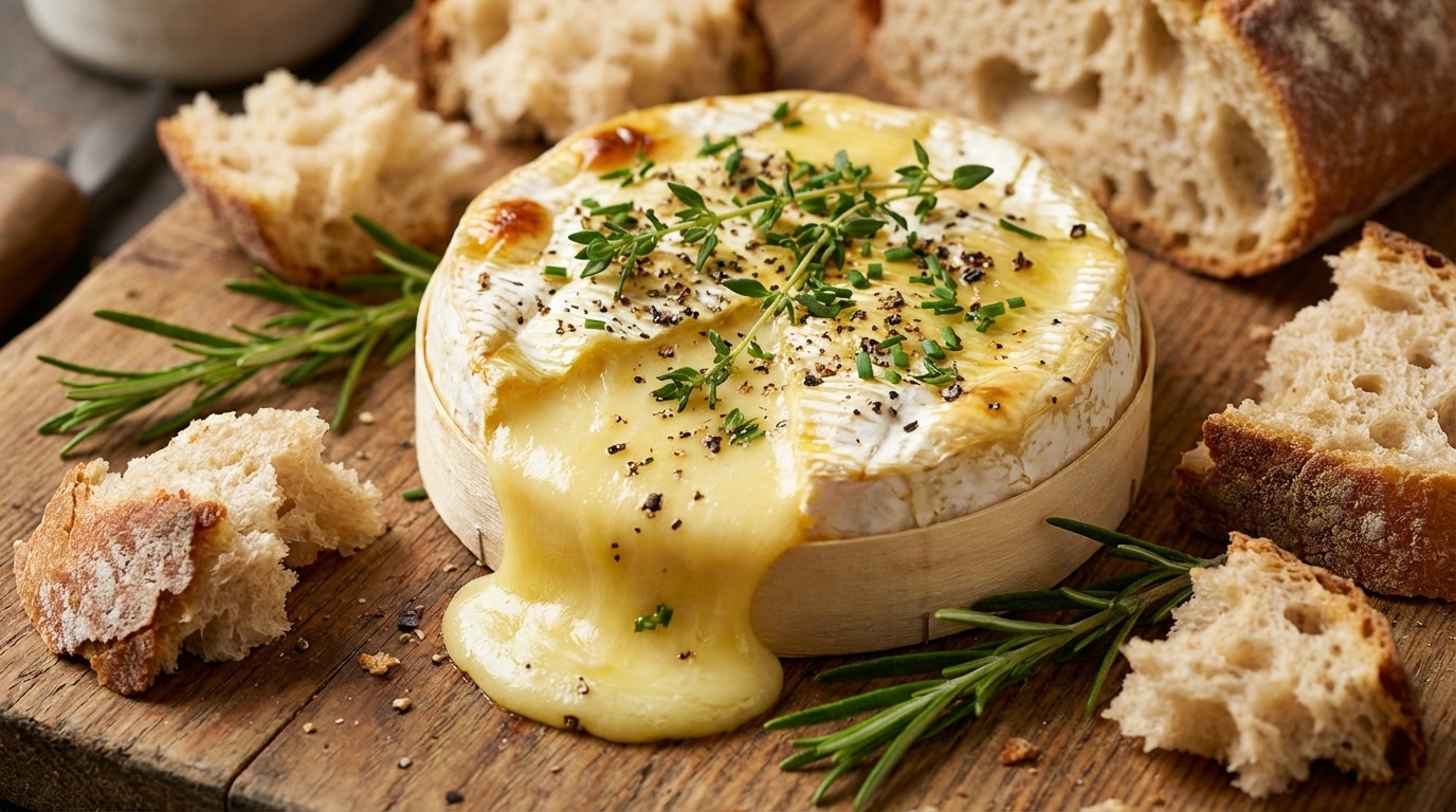 Camembert rôti fondant aux herbes : le secret d’un apéro d’hiver ...