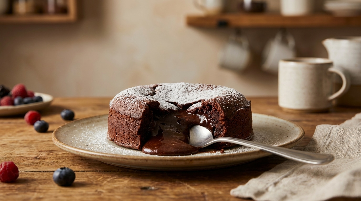 J'ai posé ce mi-cuit au chocolat sur la table et quand la cuillère a ...